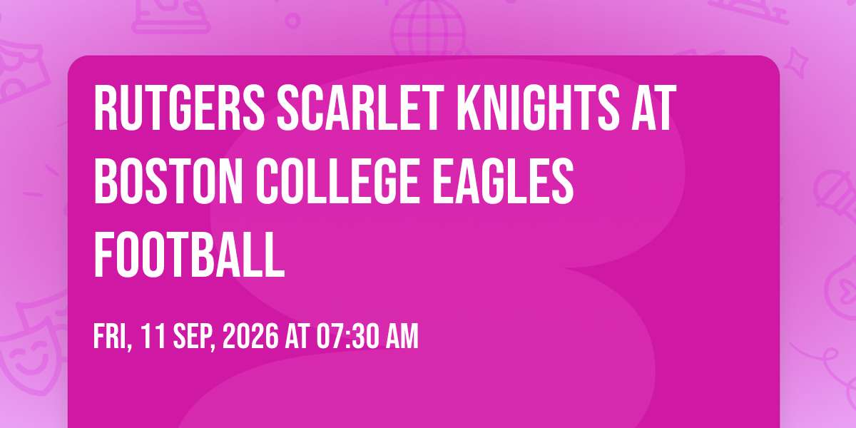Rutgers Scarlet Knights at Boston College Eagles Football, Alumni ...