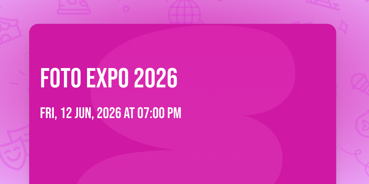 Foto Expo 2026, De Spiraal, Geraardsbergen, 12 June 2026 | AllEvents