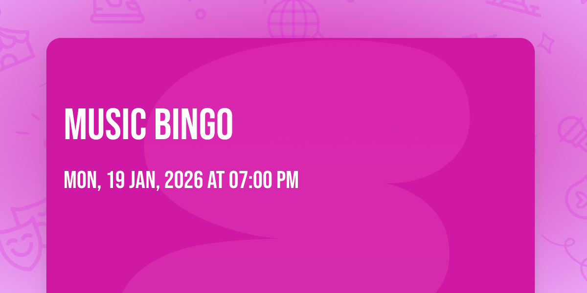 Music Bingo, 250 N Red Cliffs Drive #24, Saint George, UT, 19 January 2026
