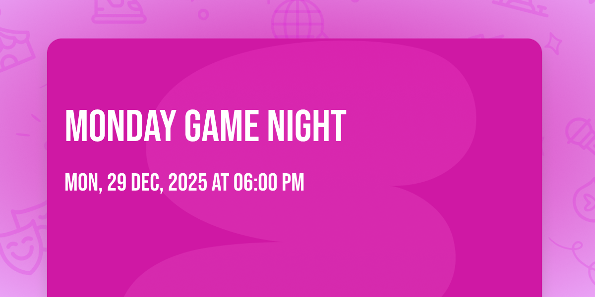 MONDAY GAME NIGHT, 1831 Ribaut Road, Port Royal, SC, 29 December 2025 ...