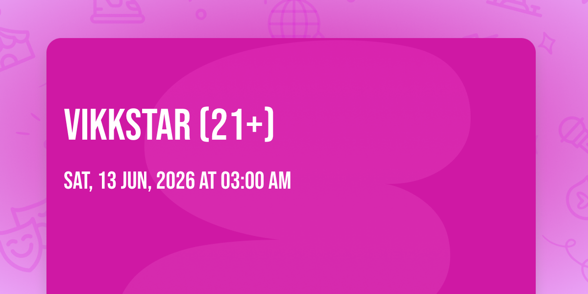 Vikkstar (21+) at Marquee New York on 13th June, 2026