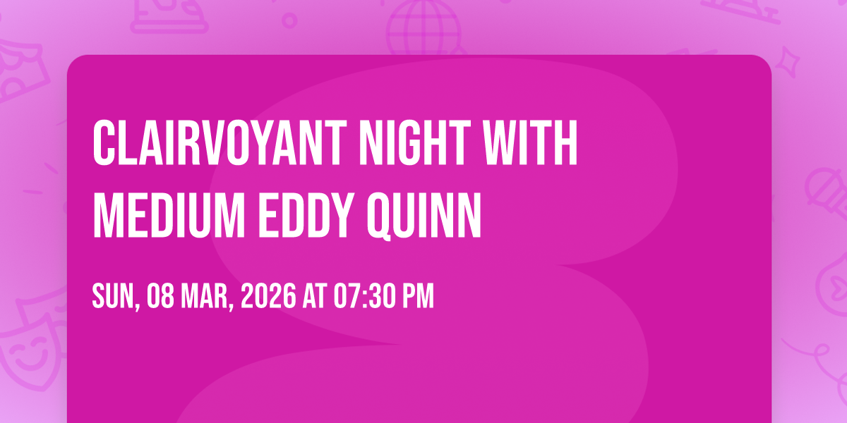 Clairvoyant night with Medium Eddy Quinn, The Armfield Club, Blackpool ...