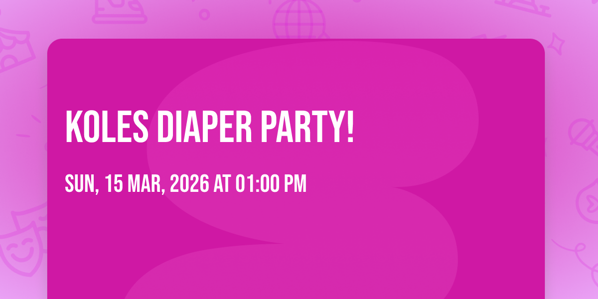 Koles Diaper Party!, Alpine Twp Fire Station 3, Comstock Park, 15 March ...
