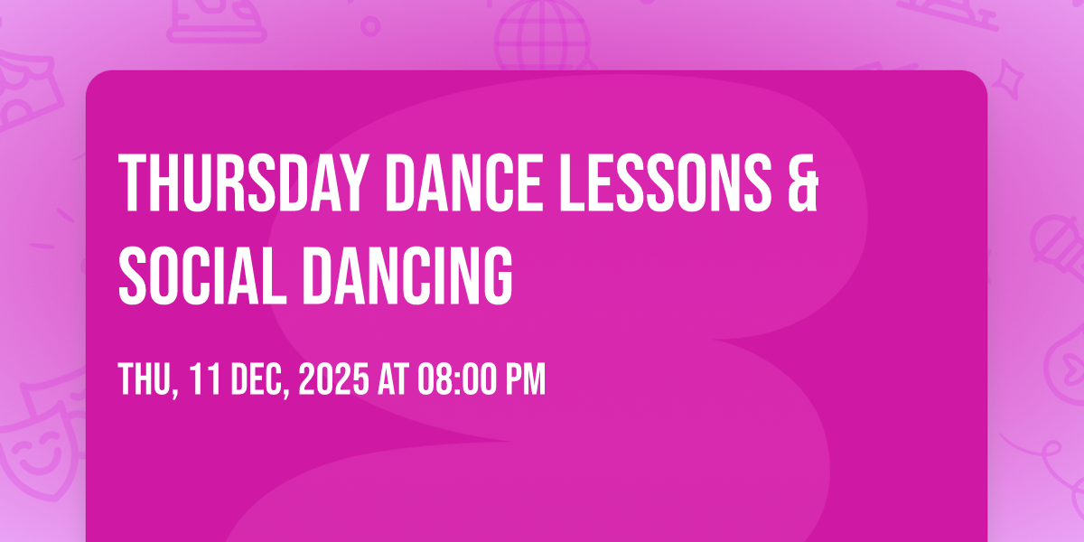 Thursday Dance Lessons & Social Dancing, 1601 Texas Avenue S, College ...