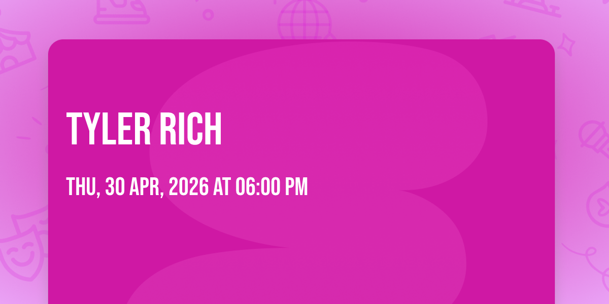 Tyler Rich, White Oak Music Hall - Upstairs, Houston, 30 April 2026 ...