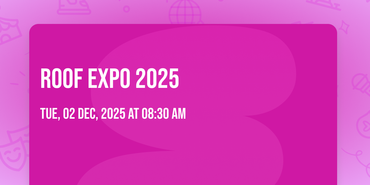 ROOF EXPO 2025, Ptak Warsaw Expo, 2 December to 4 December | AllEvents