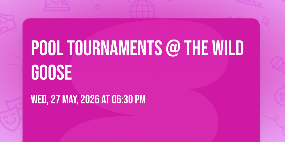 Pool Tournaments @ The Wild Goose, 2731 Castle Hayne Rd, Wilmington, NC ...