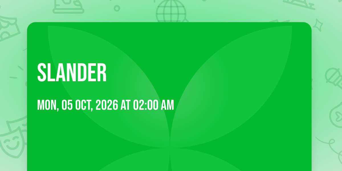 Slander at Pacha - New York on 5th October, 2026