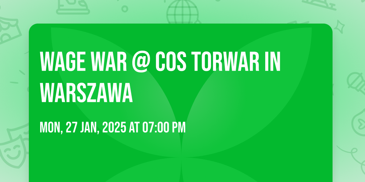 Wage War @ COS Torwar in Warszawa, COS Torwar, Warsaw, 27 January 2025 ...