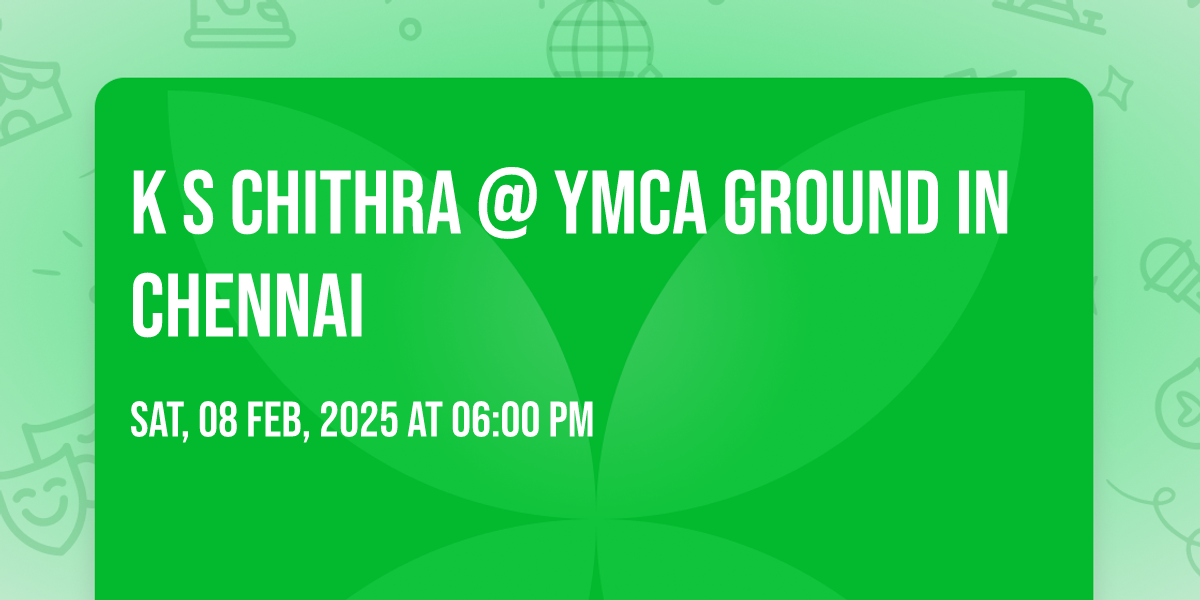 K S Chithra @ YMCA Ground in Chennai, YMCA Ground, Chennai, 8 February ...