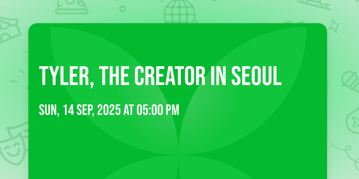 Tyler, The Creator in Seoul, KINTEX HALL 10, Seoul, 14 September 2025 ...