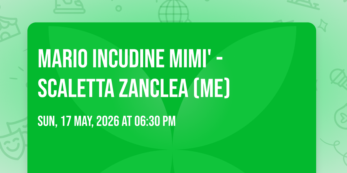 Mario Incudine MIMI - Scaletta Zanclea (me), Centro Culturale ...