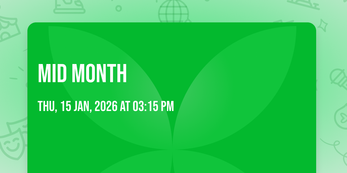 Mid Month, Bitcoin Arena, Hørsholm, 15 January 2026