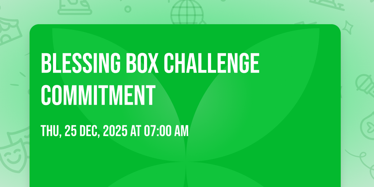 Blessing Box Challenge Commitment, Online event, Port Huron, Michigan ...