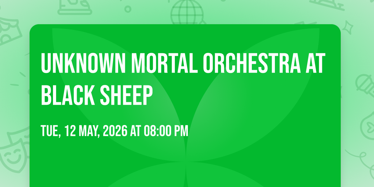 Unknown Mortal Orchestra at Black Sheep, Black Sheep, Colorado Springs ...