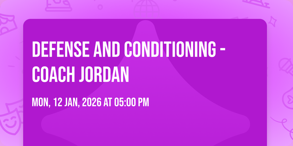 Defense and Conditioning - Coach Jordan , 11160 Hudson Blvd N, Lake ...