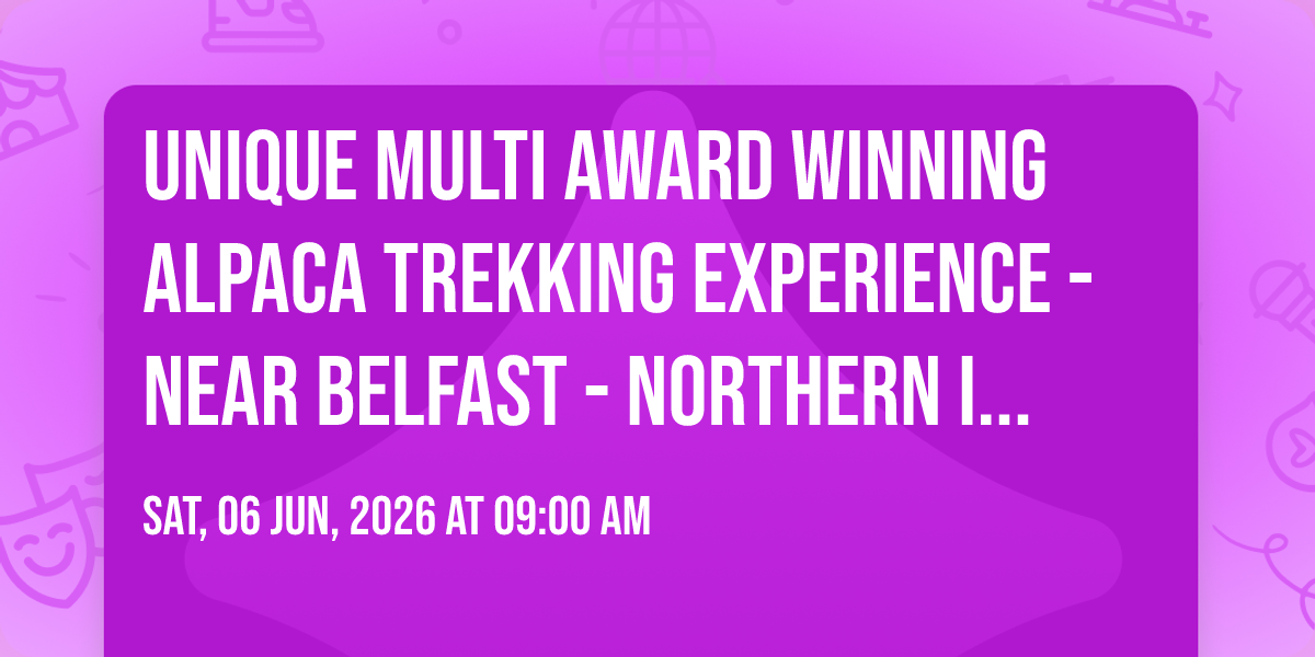 Unique Multi Award Winning Alpaca Trekking Experience - Near Belfast ...