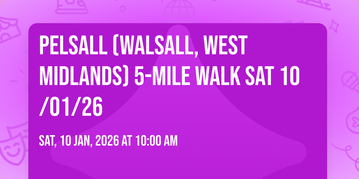 Pelsall (Walsall, West Midlands) 5-mile walk Sat 10/01/26, Moat Farm ...