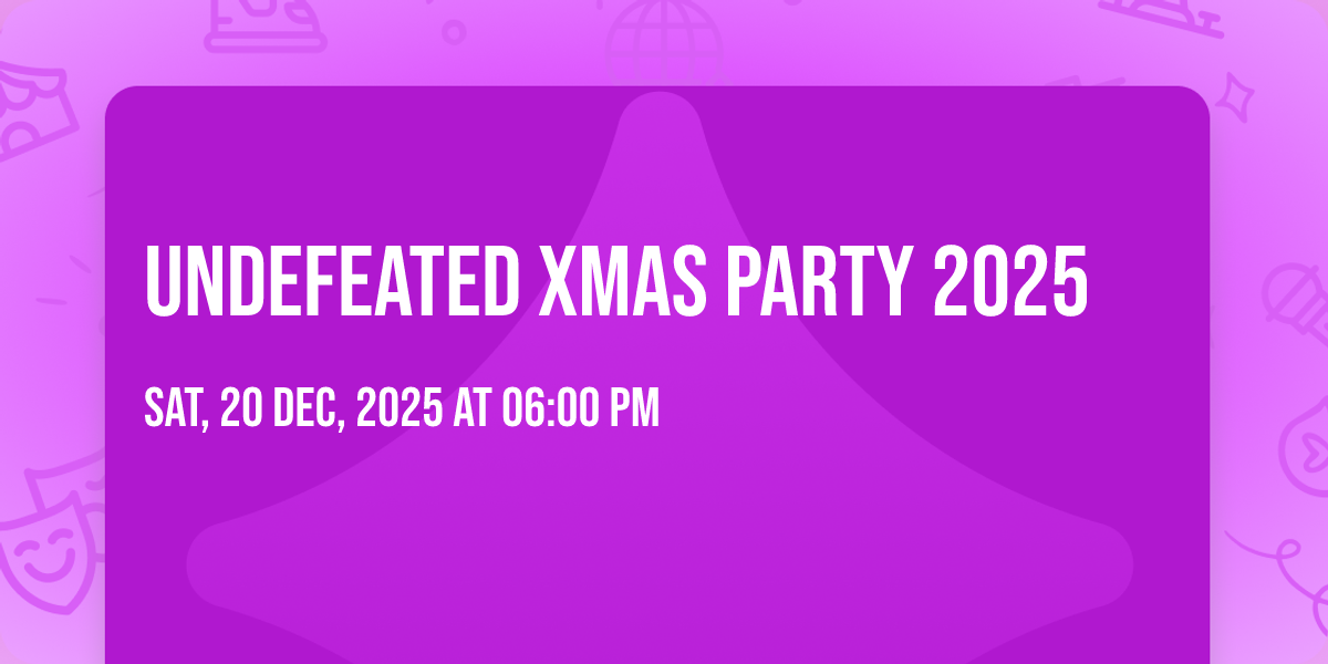 UNDEFEATED XMAS PARTY 2025 at The Emerson Rooftop Bar and Club, South ...