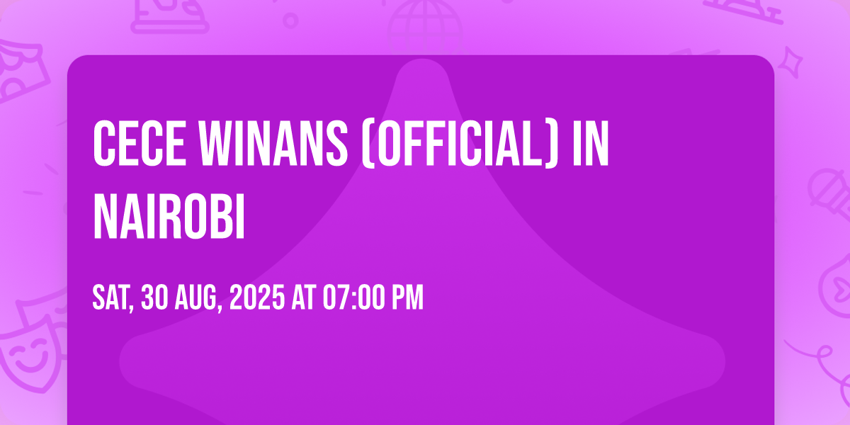 CeCe Winans (Official) in Nairobi, Uhuru Gardens, Nairobi, 30 August ...