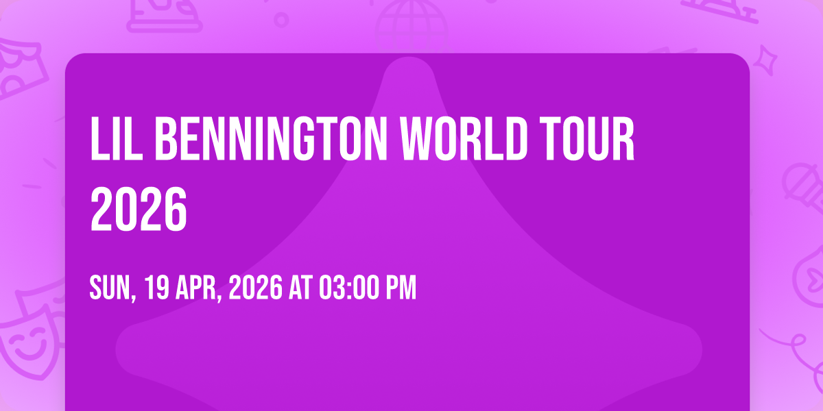 Lil Bennington world tour 2026 at Jetton Waterfront Hall, Cornelius on ...