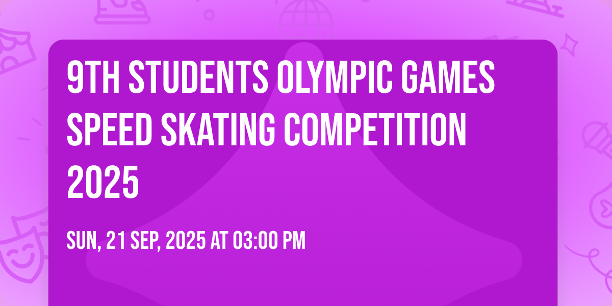 9th Students Olympic Games Speed Skating Competition 2025, Aram Bagh ...