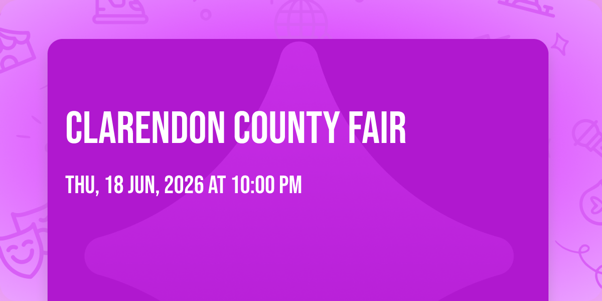 🎡 CLARENDON COUNTY FAIR🎡, American Legion, 623 W Huggins St, Manning ...