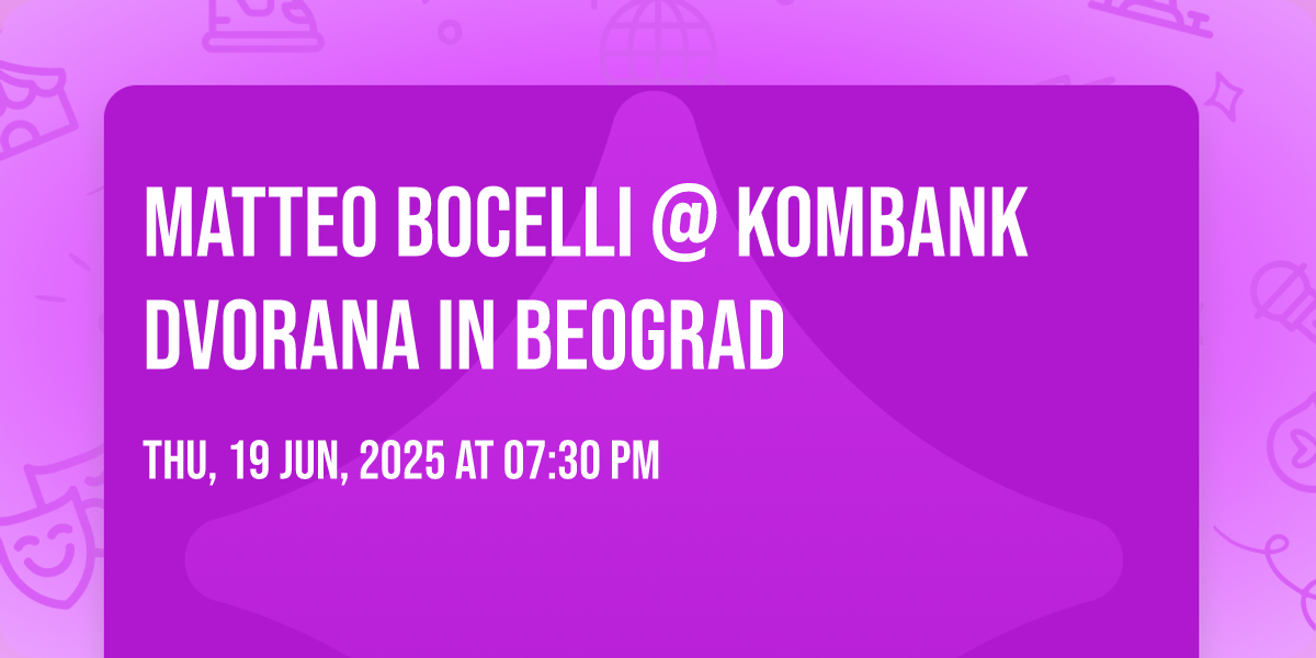 Matteo Bocelli @ Kombank dvorana in Beograd, Kombank dvorana, Belgrade ...