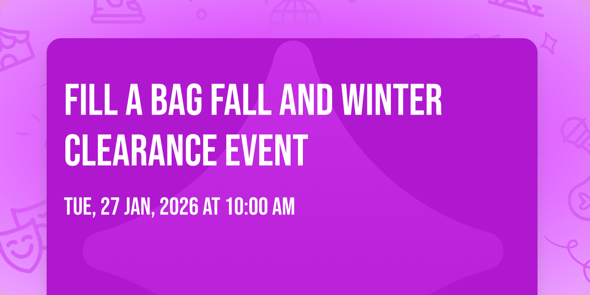 Fill A Bag Fall and Winter Clearance Event, 1348 Rt. 36, Hazlet, NJ, 27 ...