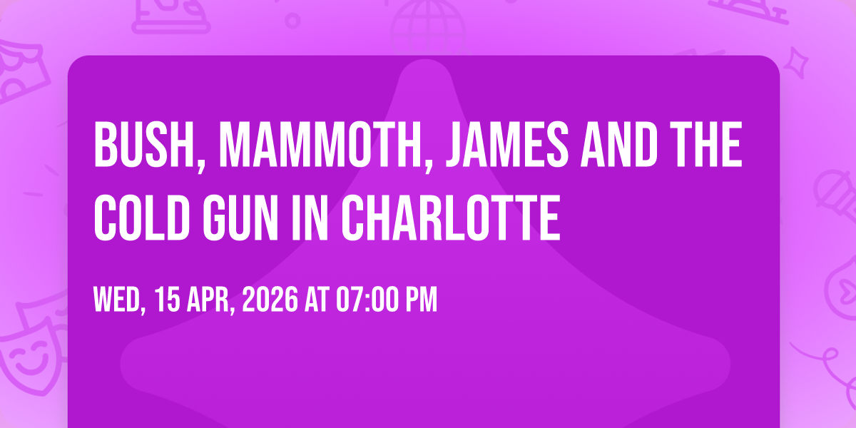 Bush, Mammoth, James and the Cold Gun in Charlotte, Skyla Credit Union ...