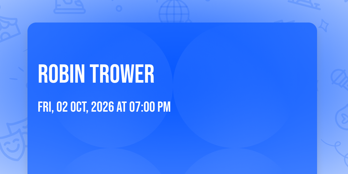 Robin Trower, KEMBA Live!, Columbus, 2 October 2026 | AllEvents