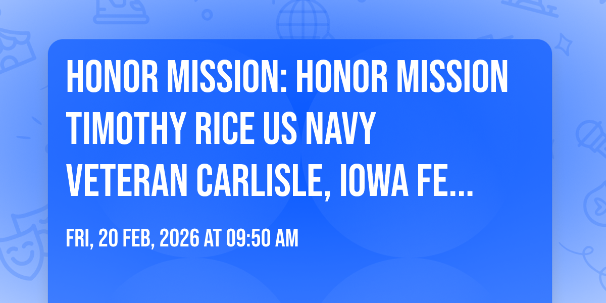 HONOR MISSION: Honor Mission Timothy Rice US Navy Veteran Carlisle ...