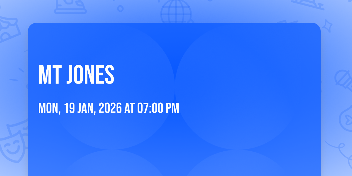 MT Jones, Baby's All Right - Brooklyn, 19 January 2026 | AllEvents