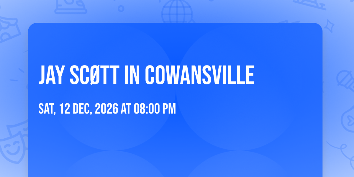 Jay Scøtt in Cowansville, Espace Diffusion, Cowansville, 12 December 2026 | AllEvents