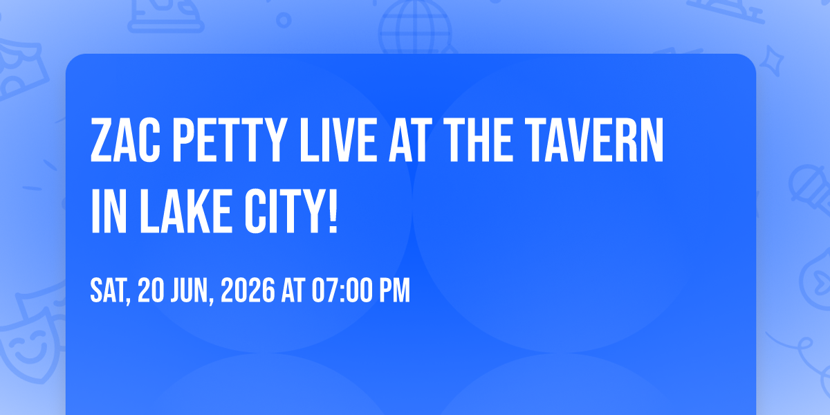 ZAC PETTY live at The Tavern in Lake City! at Tavern Ribs & Rolls, Lake ...