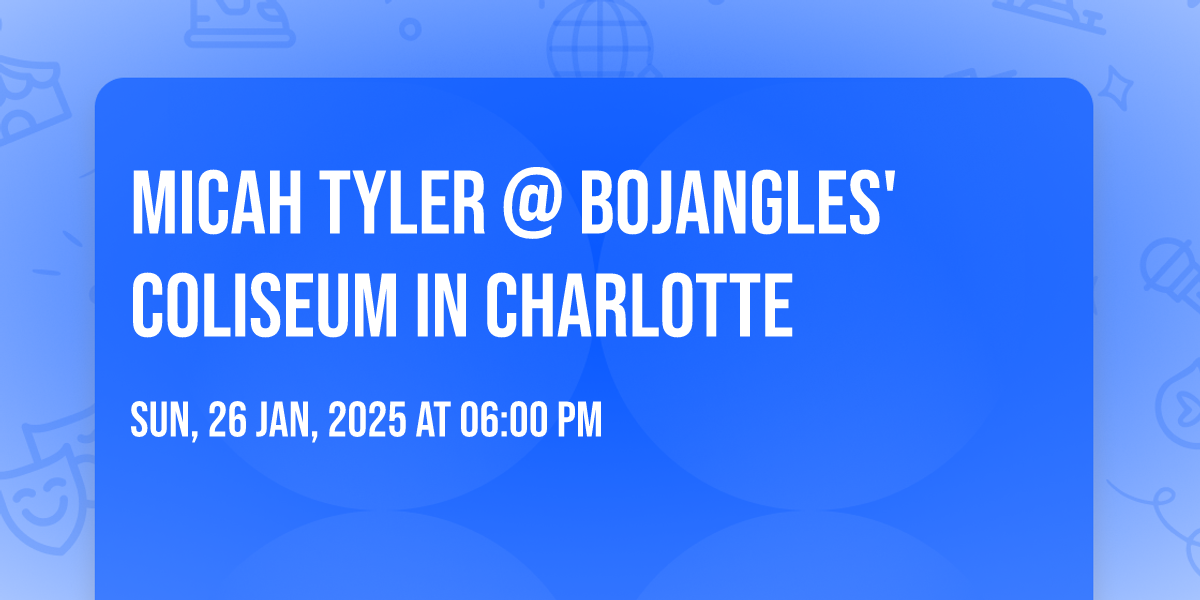 Micah Tyler @ Bojangles Coliseum in Charlotte, Bojangles' Coliseum ...