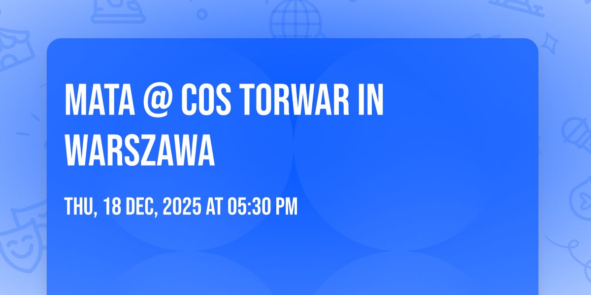 Mata @ COS Torwar in Warszawa, COS Torwar, Warsaw, 18 December 2025 ...
