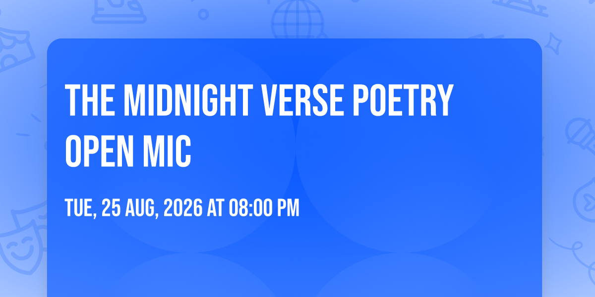 The Midnight Verse Poetry Open Mic, The Drake, Glasgow, 25 August 2026 ...