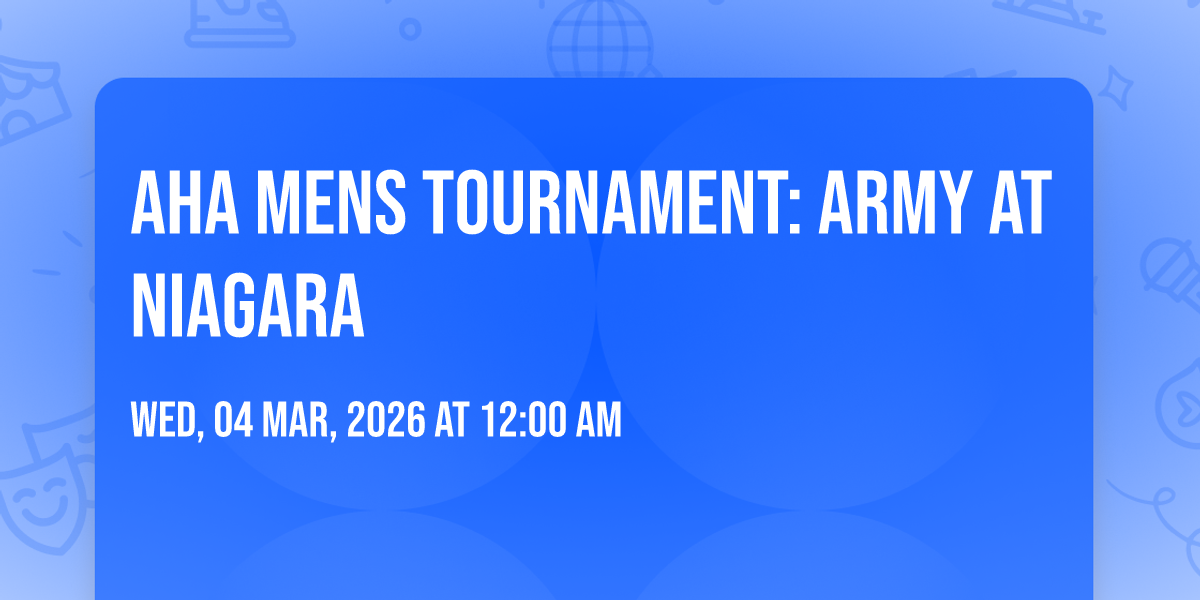 AHA Mens Tournament: Army at Niagara, Dwyer Arena, Niagara University ...