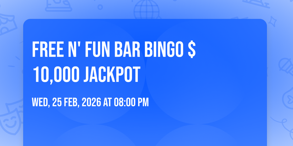 FREE N FUN BAR BINGO $10,000 JACKPOT, 1175 W Lake St, Bartlett, IL ...
