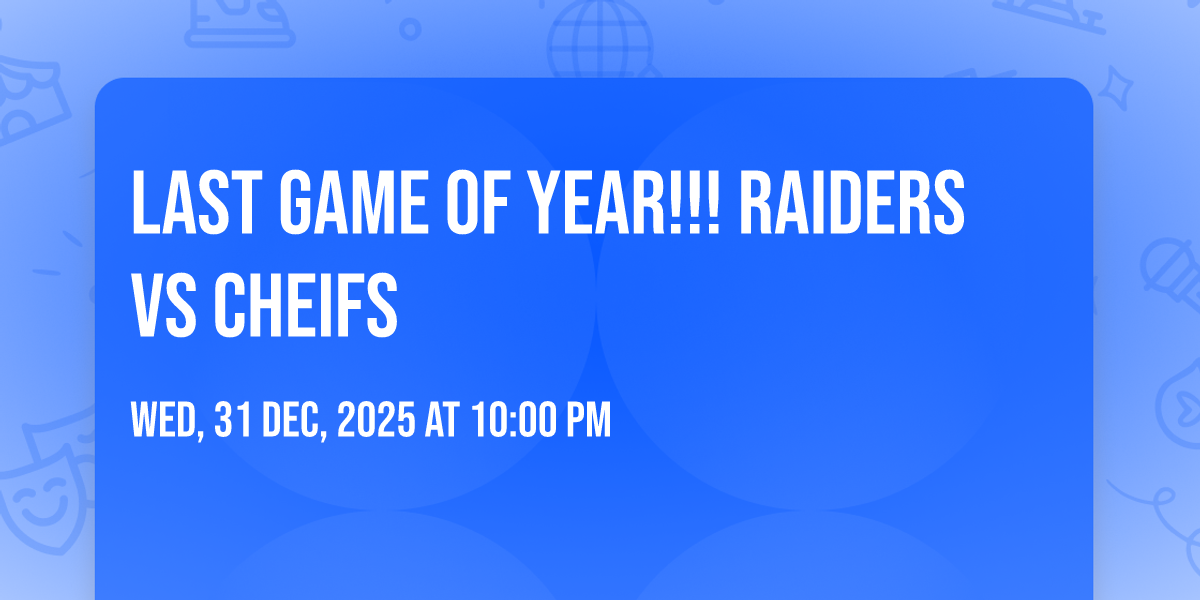 last game of year!!! Raiders vs Cheifs , Historic Cheyenne, 31 December ...