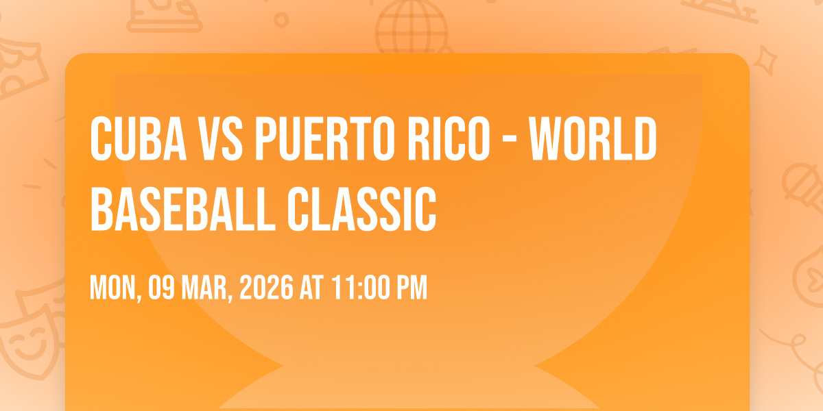 Cuba vs Puerto Rico - World Baseball Classic, Hiram Bithorn Stadium ...