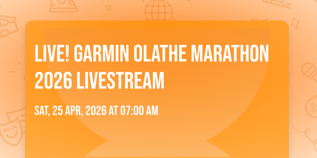 Live! Garmin Olathe Marathon 2026 LiveStream, Garmin Headquarters ...