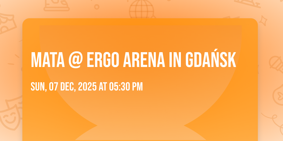 Mata @ ERGO ARENA in Gdańsk, ERGO ARENA, Gdansk, 7 December 2025 ...