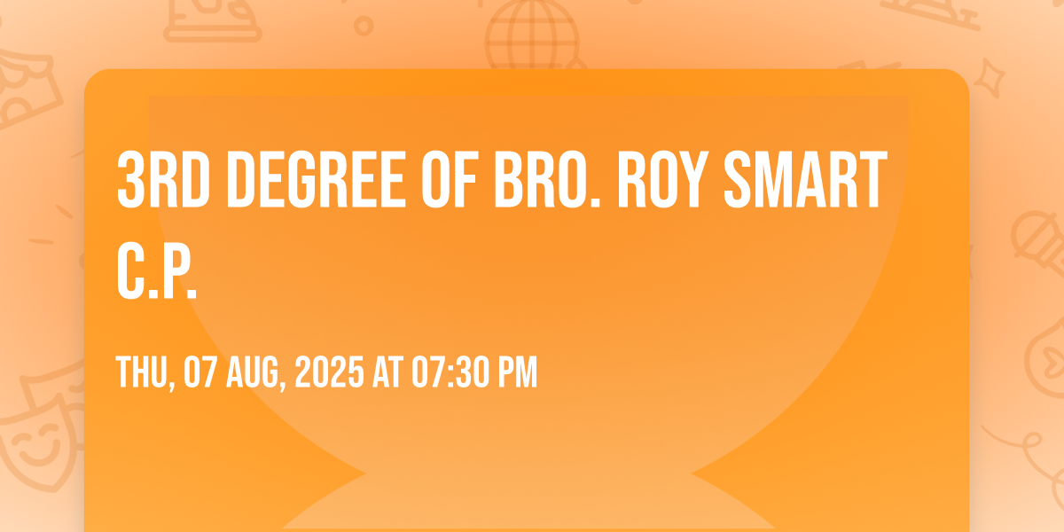 3rd Degree of Bro. Roy Smart C.P., Kings Lynn Con Club, King's Lynn, 7 ...