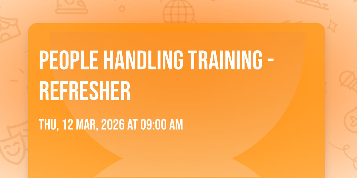 People Handling Training - Refresher, St John's Hospital, Livingston ...