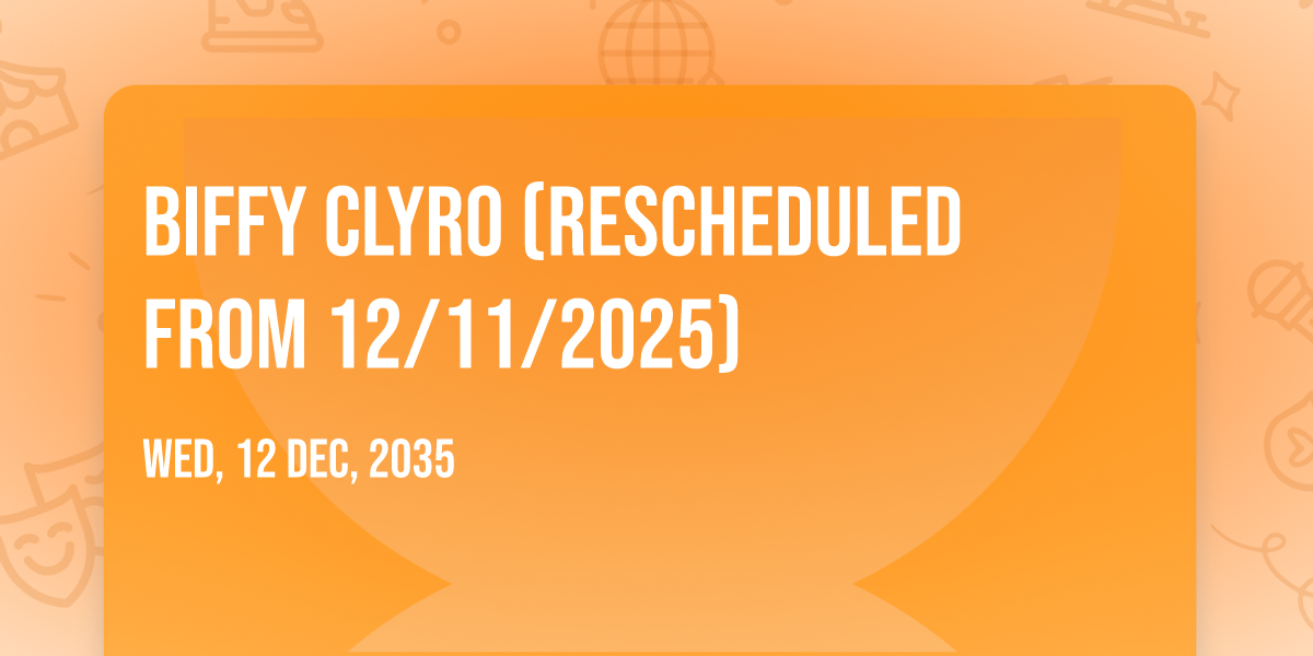 Biffy Clyro (Rescheduled from 12/11/2025), Magic Stick, Detroit, 12 ...