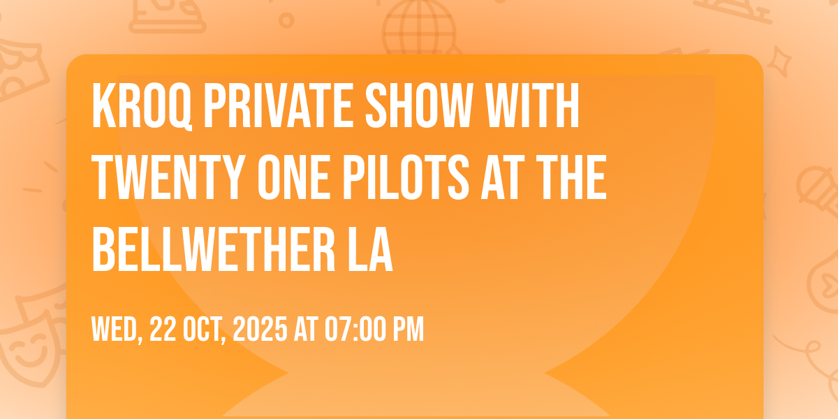 KROQ Private Show with Twenty One Pilots at The Bellwether LA, The ...